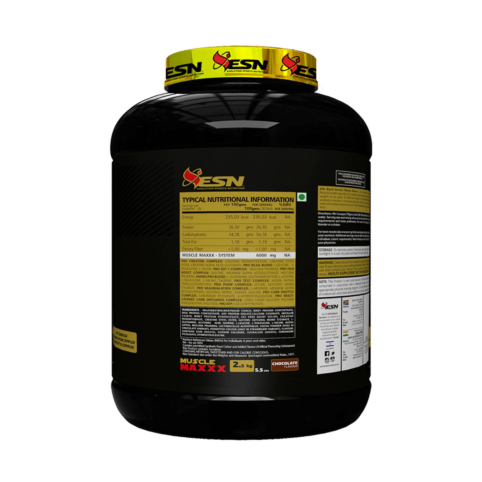 ESN Black Series Muscle Maxxx Chocolate Flavour 5.5 Lbs - STradeNutrition™