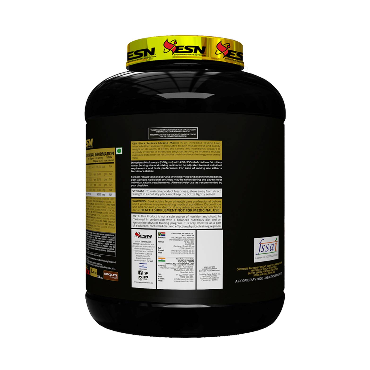 ESN Black Series Muscle Maxxx Chocolate Flavour 5.5 Lbs - STradeNutrition™