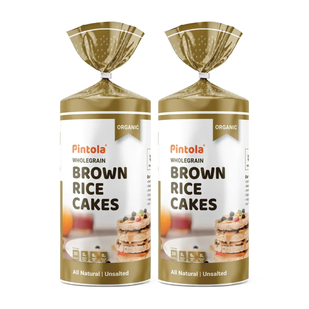 Pintola Organic Wholegrain Brown Rice Cakes All Natural (Unsalted, Pack ...